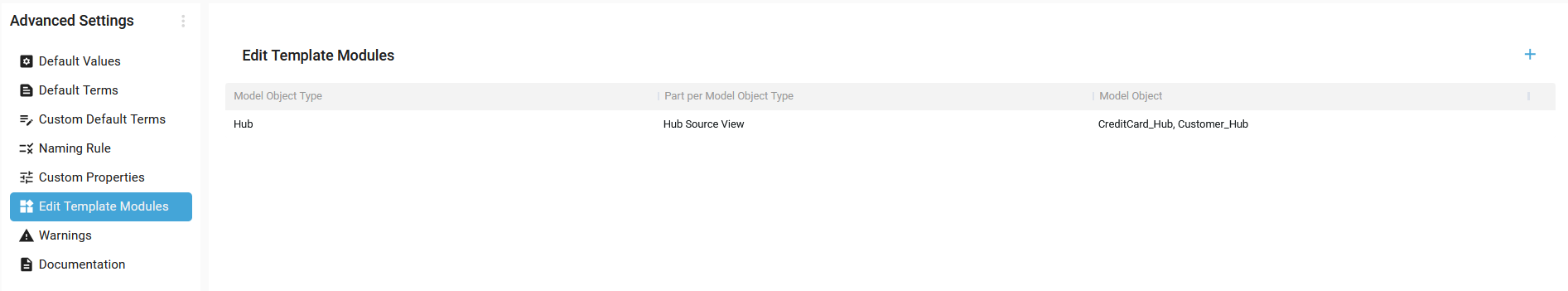 Manage Template Modules