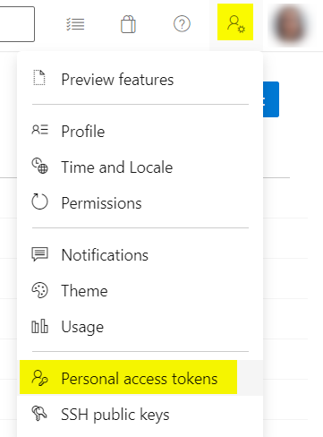 Generate a PAT (Personal Access Token) on Azure DevOps