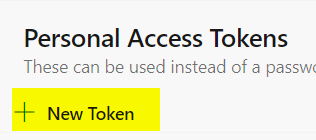 Generate a PAT (Personal Access Token) on Azure DevOps